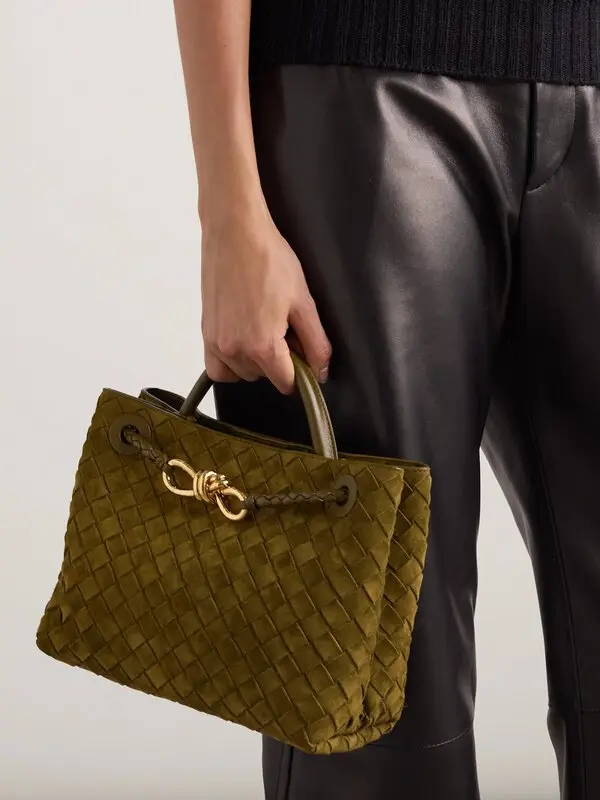 Bottega Veneta Andiamo Intrecciato Suede Tote