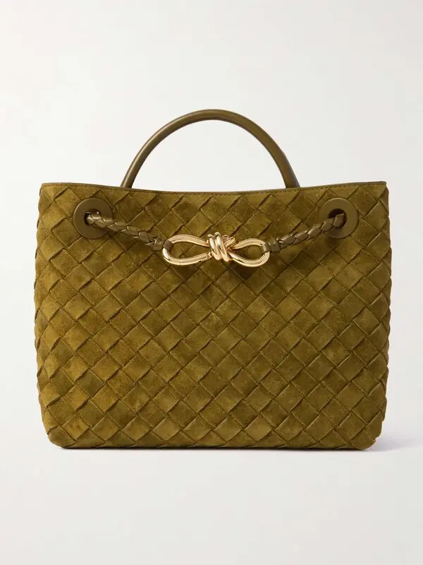 Bottega Veneta Andiamo Intrecciato Suede Tote