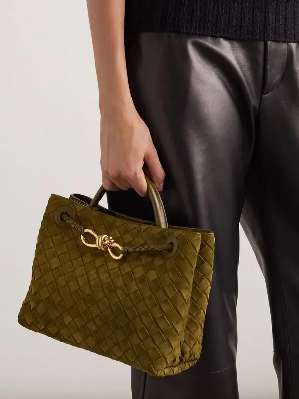 Bottega Veneta Andiamo Intrecciato Suede Tote