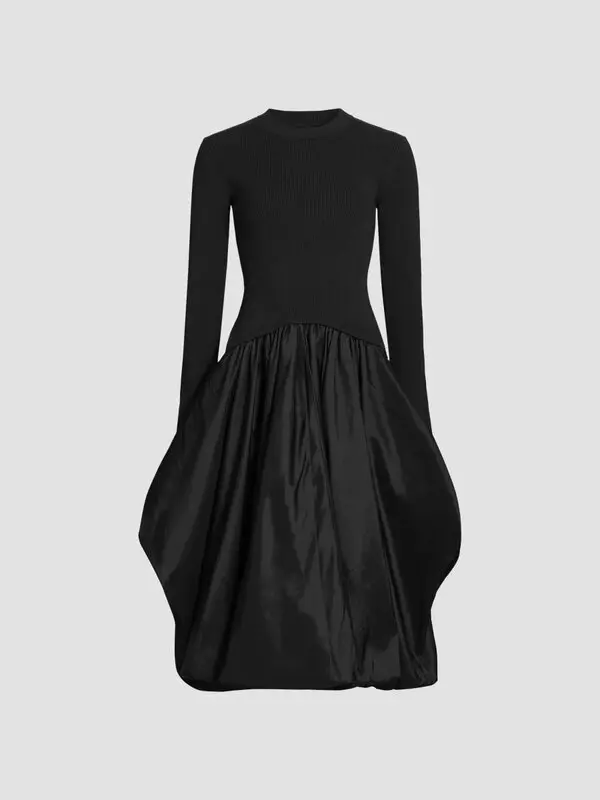 Simkhai Kenlie Mixed-media Bubble Skirt Midi-dress - Black