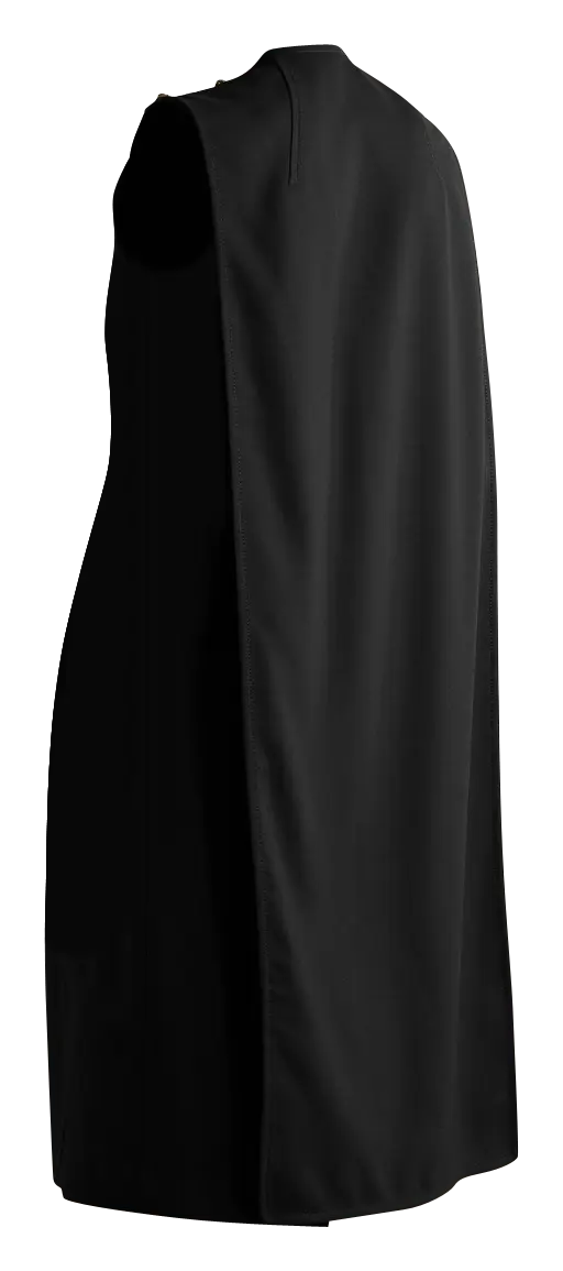 Bottega Veneta Cape-effect Ribbed Wool-blend Dress