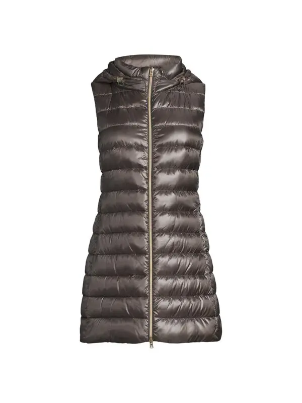 Herno Iconico Serena Nylon Ultralight Long Vest - Antracite