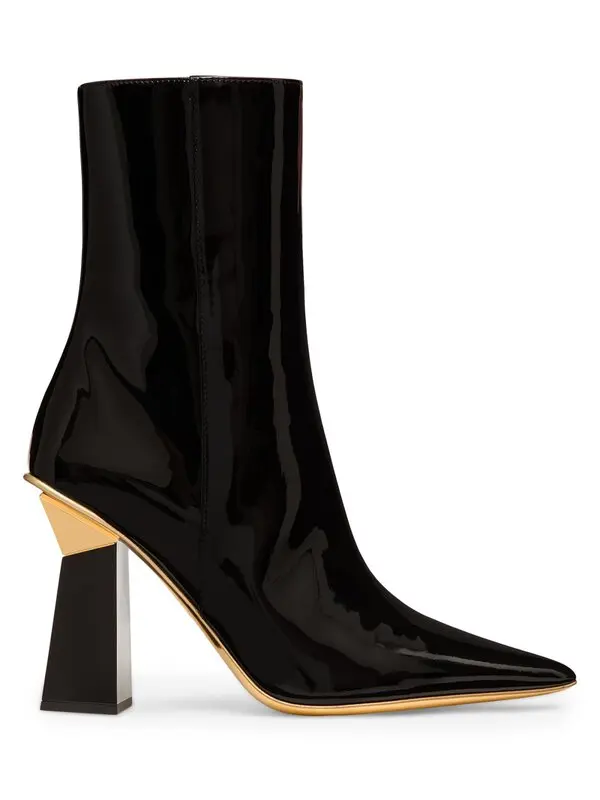 Valentino Garavani Hyper One Stud 105mm Ankle Boots In Patent Leather