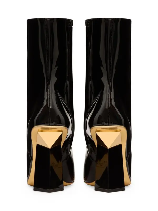 Valentino Garavani Hyper One Stud 105mm Ankle Boots In Patent Leather