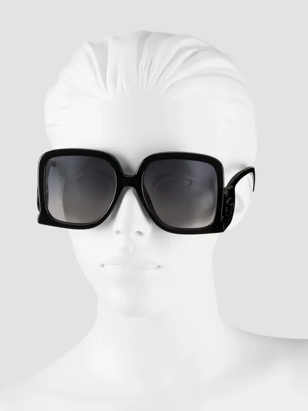 Gucci 58mm Rectangular Sunglasses - Black