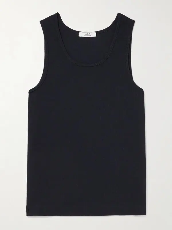 Mr P. Ribbed Stretch-organic Cotton-jersey Tank Top