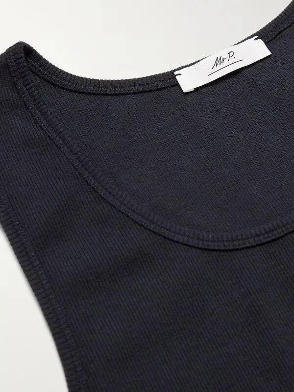 Mr P. Ribbed Stretch-organic Cotton-jersey Tank Top
