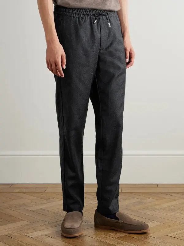 Mr P. James Slim-fit Wool-flannel Drawstring Suit Trousers