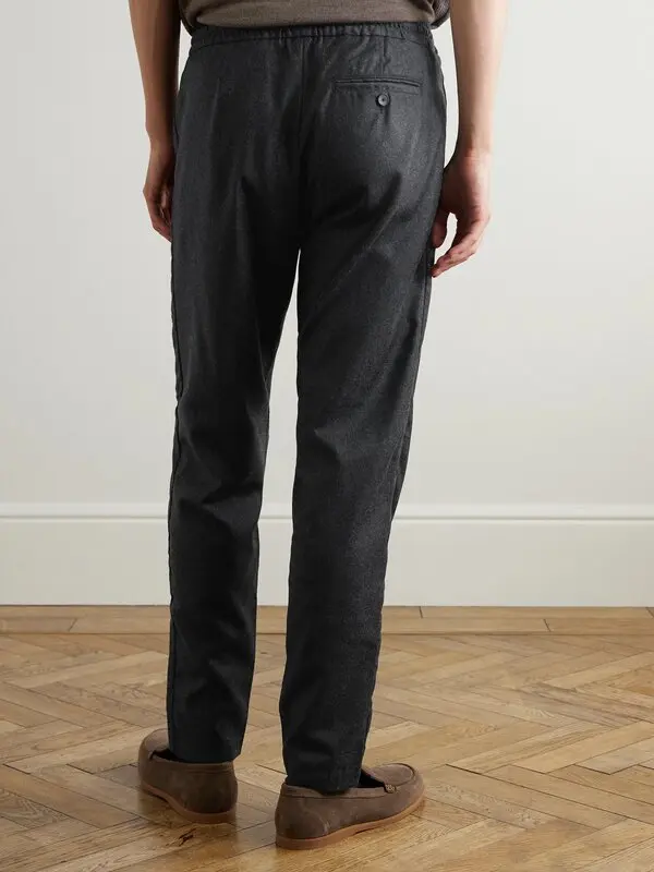 Mr P. James Slim-fit Wool-flannel Drawstring Suit Trousers