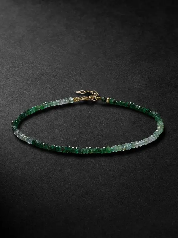 Jia Jia Gold Emerald Beaded Bracelet - Green