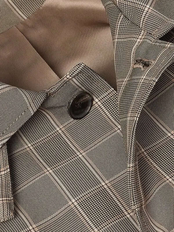 Mr P. Checked Recycled-shell Hooded Coach Jacket