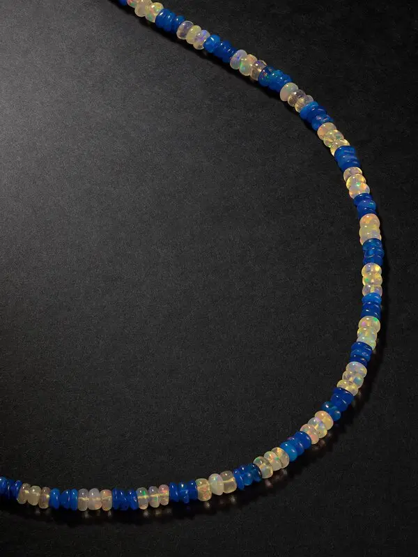 Jia Jia Gold Opal Beaded Necklace - Blue