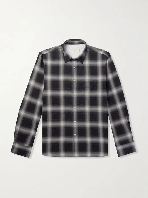 Officine Générale Benoit Checked Cotton-flannel Shirt - Gray