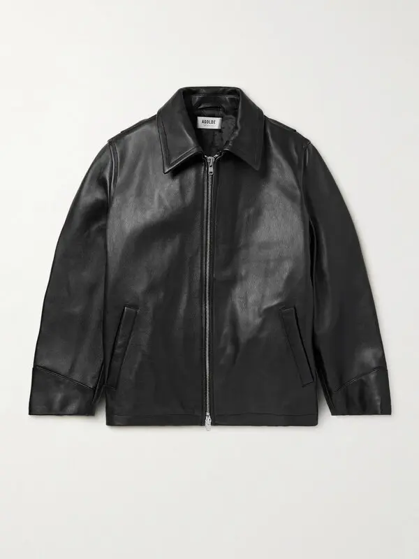 AGOLDE Chadwick Full-grain Leather Jacket - Black