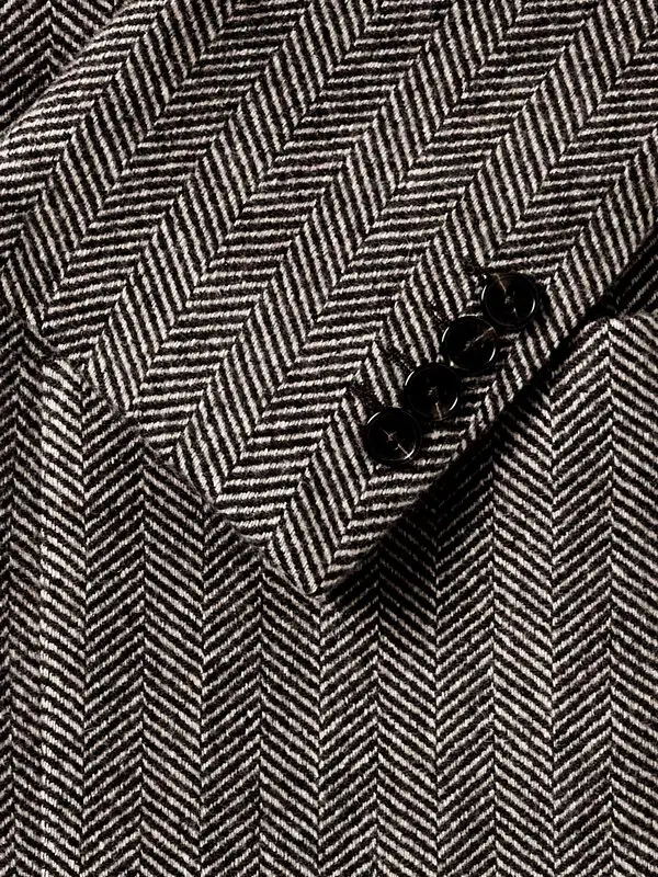 Officine Générale Leon Double-breasted Herringbone Cashmere Blazer - Brown