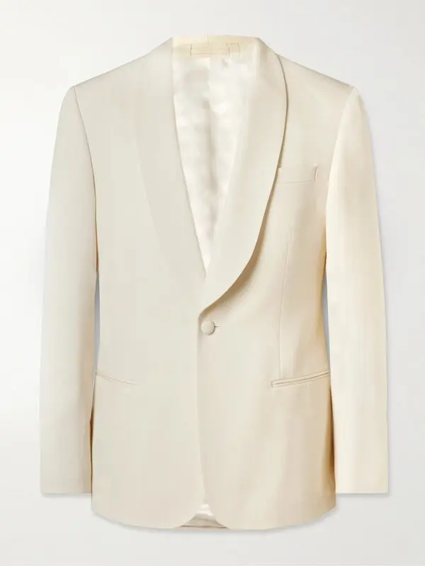 Mr P. Shawl-collar Wool Tuxedo Jacket - Neutrals
