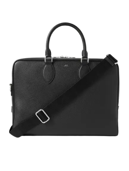 Mr P. Full-grain Leather Briefcase - Black