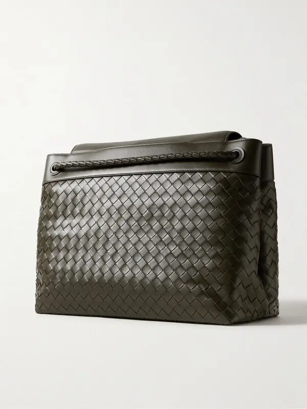 Bottega Veneta Andiamo Intrecciato Leather Messenger Bag
