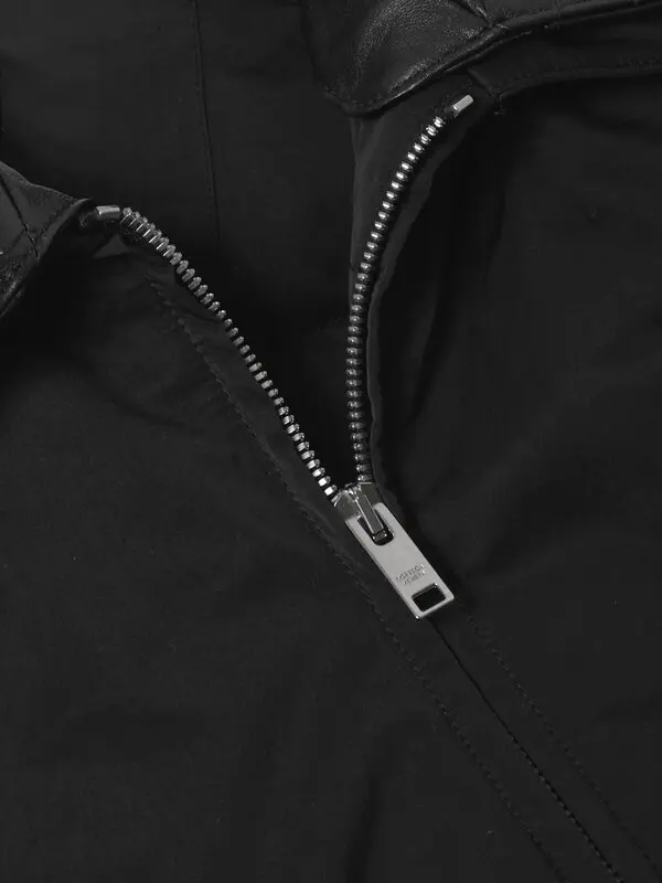 Bottega Veneta Intrecciato Leather-trimmed Down Jacket - Black