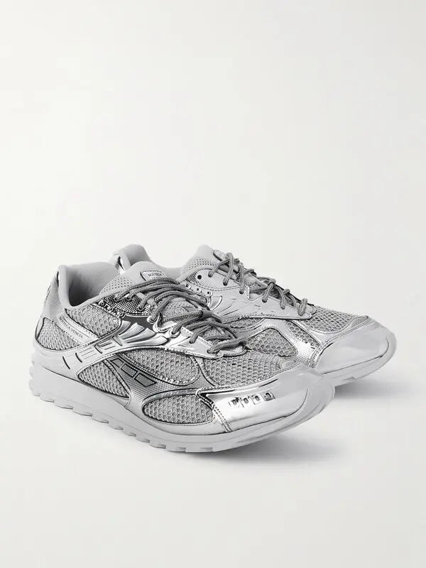Bottega Veneta Orbit Metallic Rubber And Mesh Sneakers