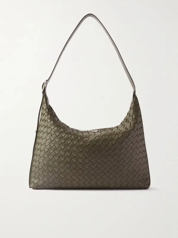 Bottega Veneta Intrecciato Textured-leather Tote Bag - Green
