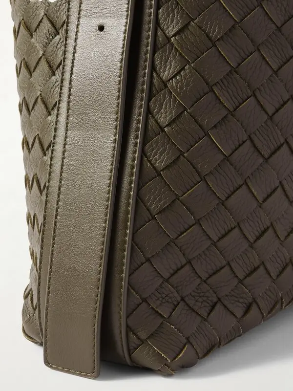 Bottega Veneta Intrecciato Textured-leather Tote Bag - Green