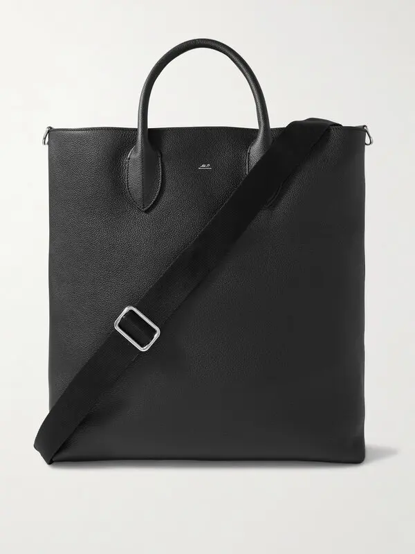 Mr P. Full-grain Leather Tote Bag - Black