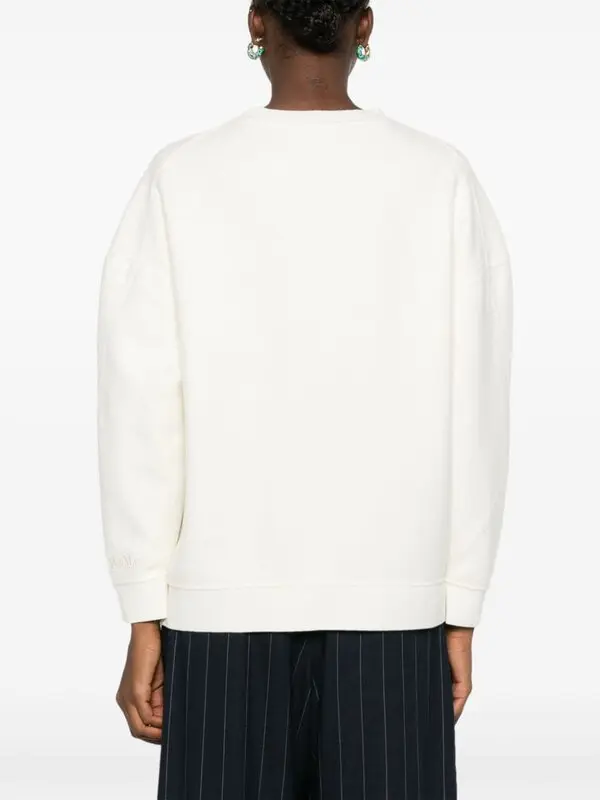 Max Mara Wool-cashmere Blend Crewneck Sweater - White