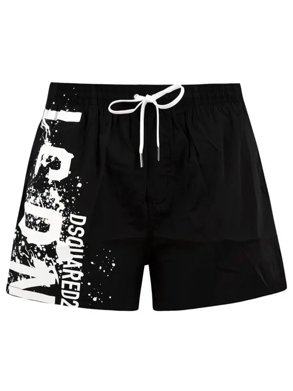 Dsquared2 Printed Swim Shorts - Black