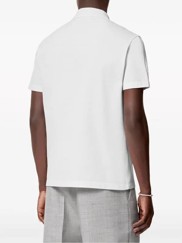 Versace Logo Piquet Polo Shirt - White