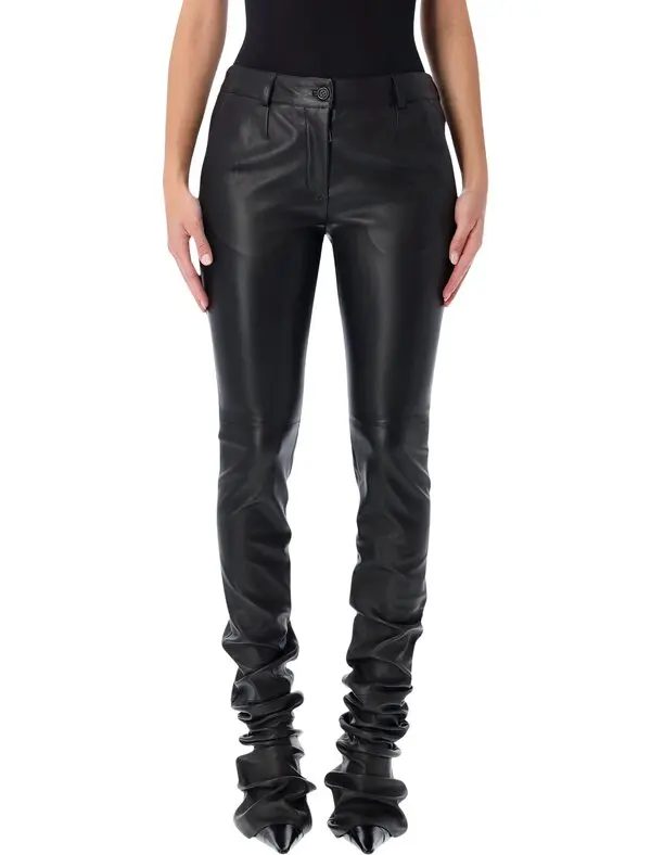Dolce & Gabbana Slim Fit Stretch Nappa Leather Trousers