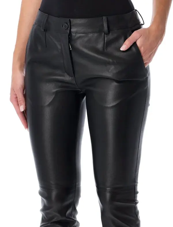 Dolce & Gabbana Slim Fit Stretch Nappa Leather Trousers