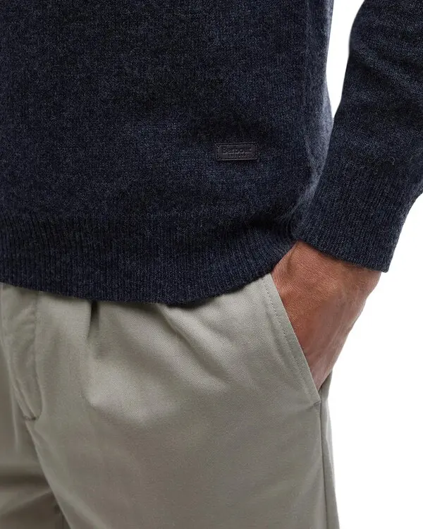 Barbour Elbow Patch Crewneck Sweater - Charcoal