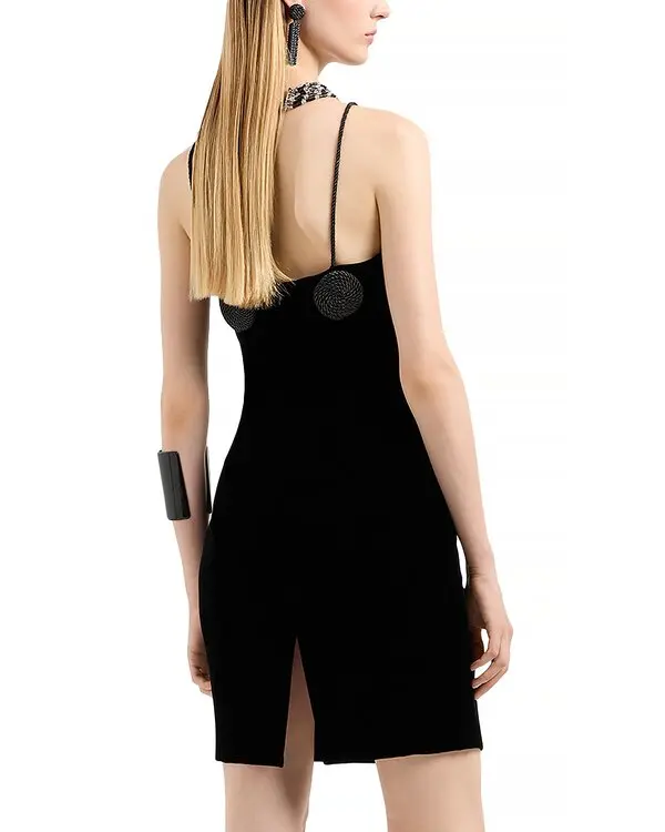 Emporio Armani Velvet Strap Back Dress