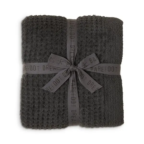 Barefoot Dreams Cozychic Waffle Throw - Carbon