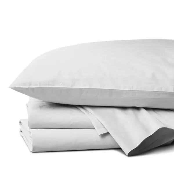 COYUCHI Refined Percale Sheet Set, Queen - Alpine White