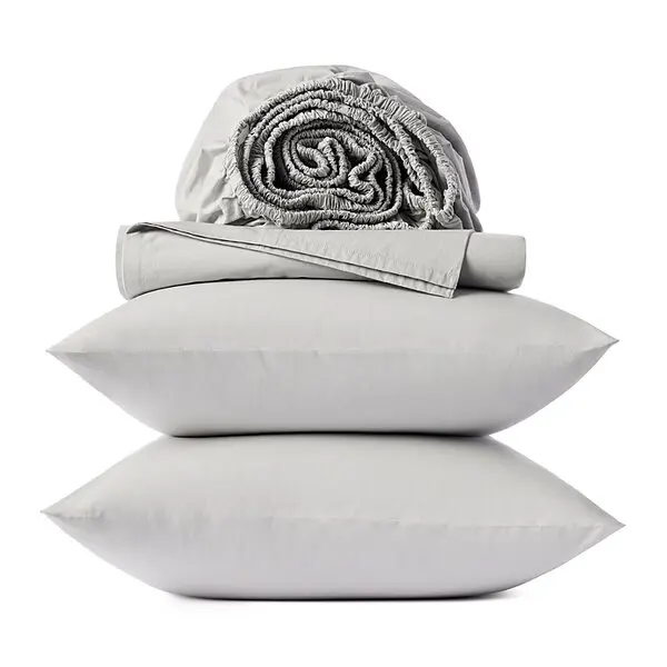 COYUCHI Refined Percale Sheet Set, Queen - Seal