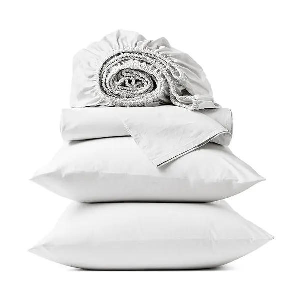 COYUCHI Refined Percale Sheet Set, Twin - Alpine White