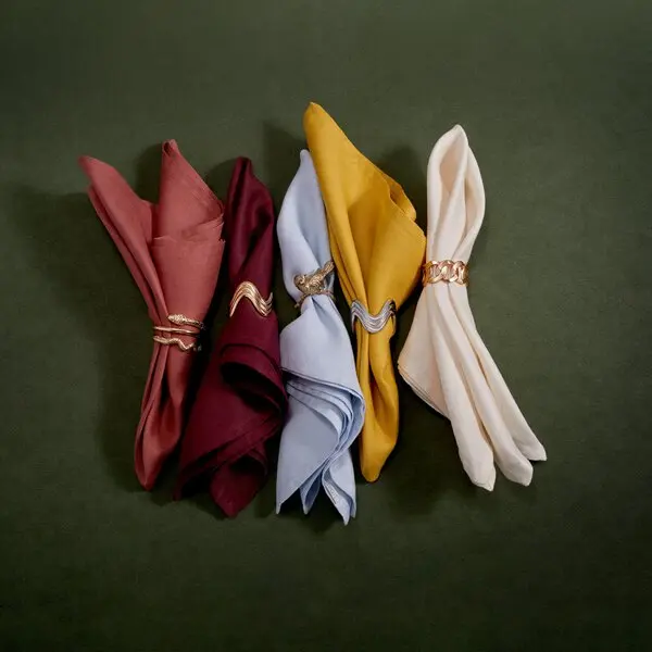 L'Objet Tone Ripple Napkin Rings, Set Of 4