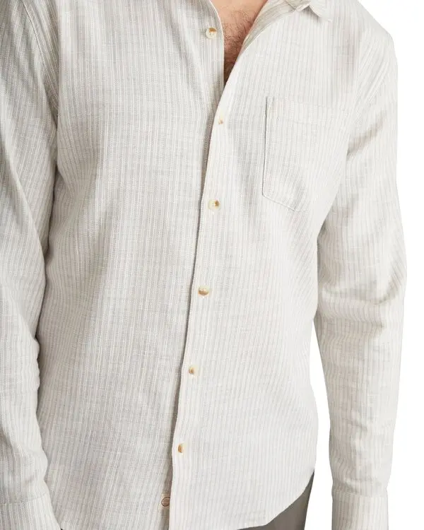 Marine Layer Cotton Stretch Stripe Regular Fit Button Down Selvage Shirt