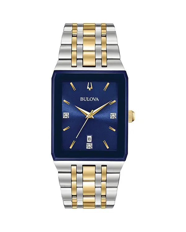 Bulova Modern Quadra Watch - Blue/two-tone
