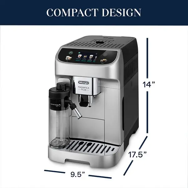 DE'LONGHI Magnifica Plus Fully Automatic Espresso Machine - Silver