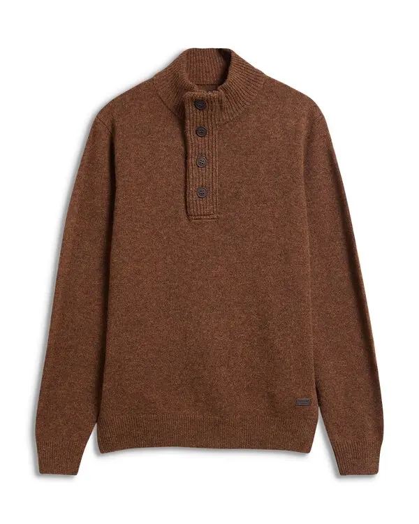 Barbour Elbow Patch Mock Neck Sweater - Bracken