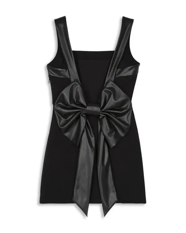 The Kooples Faux Leather Bow Back Mini Dress In Black - 58% Off |  Editorialist