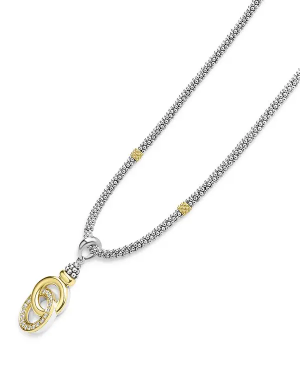 Lagos Diamond Interlocking Ring Pendant Necklace