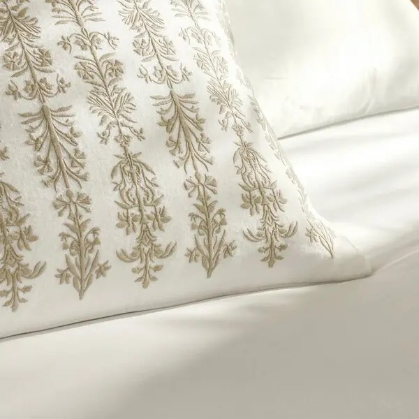 BOLL & BRANCH Linen Floral Reed Decorative Pillow With Insert, 20 X 20