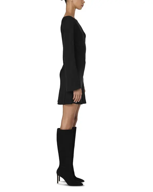 French Connection Ennis Satin Bell Sleeve Mini Dress