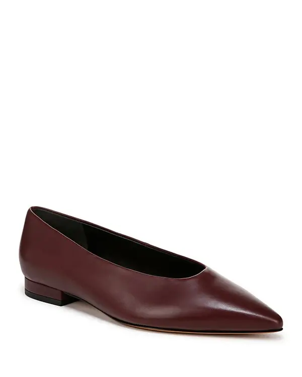Vince Isabel Pointed Flats - Deep Cherry