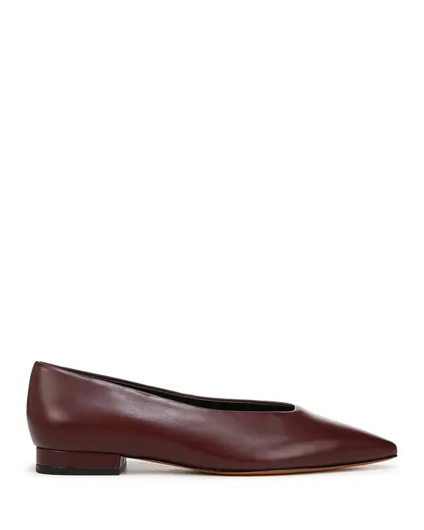 Vince Isabel Pointed Flats - Deep Cherry