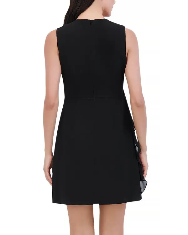 Eliza J Ruffle Front Mini Dress In Black - 75% Off | Editorialist